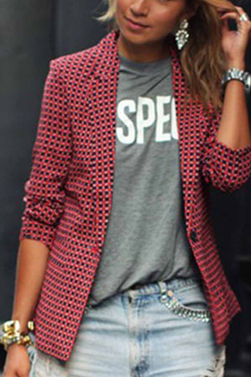 Red Plaid Short Coat 💖